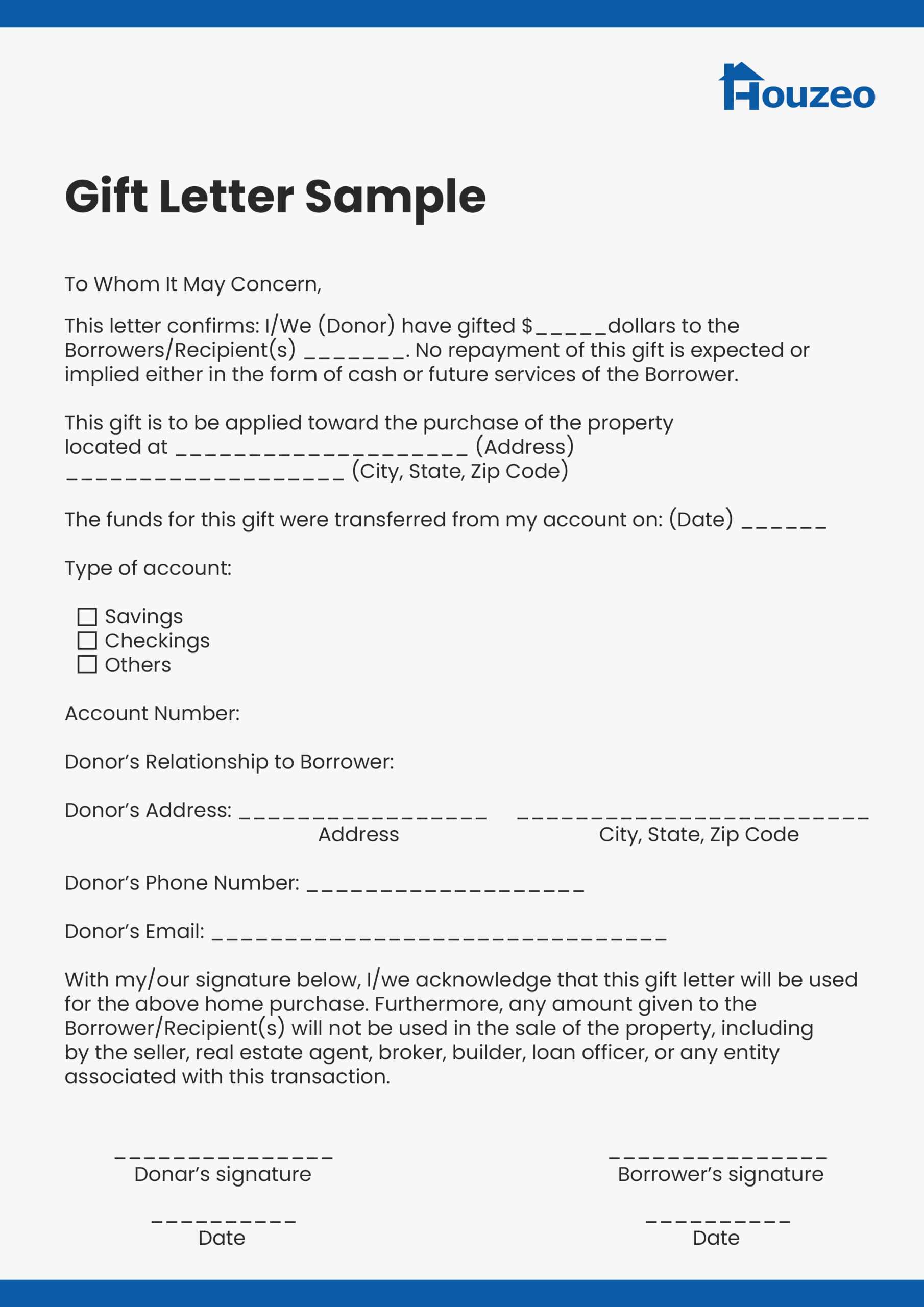 Gift Letter for Mortgage: Explained with a Template